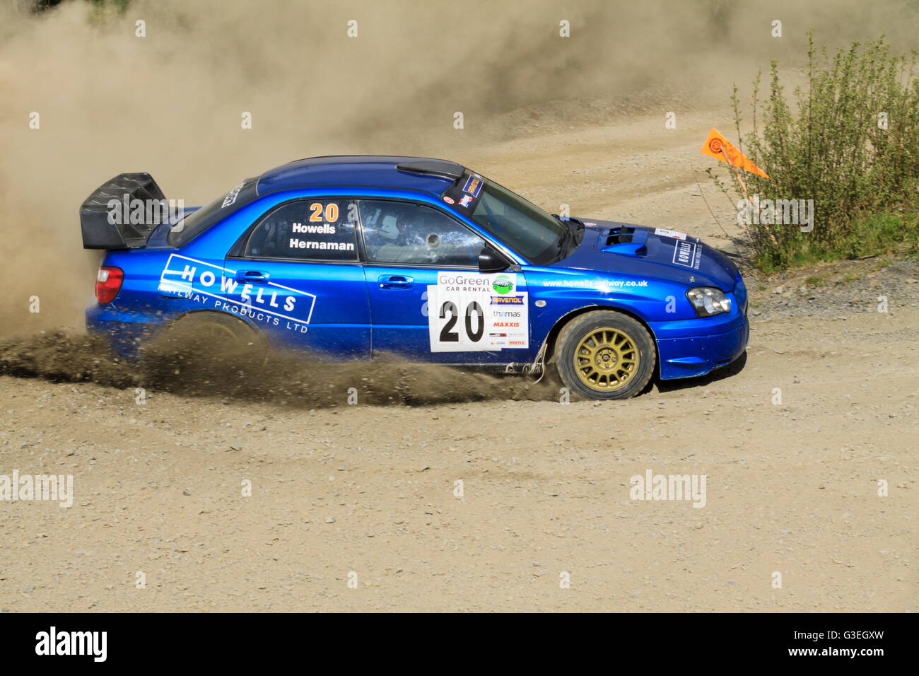 A Subaru Impreza throws up some dust on the Plains Rally, Gartheiniog ...
