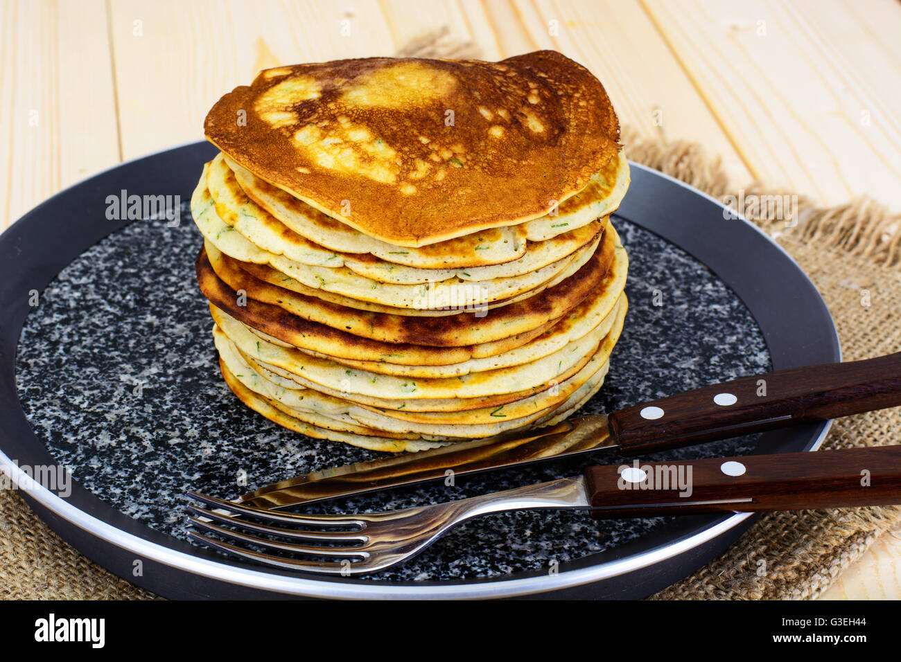 Tasty Pancakes Stack Stock Photo - Alamy