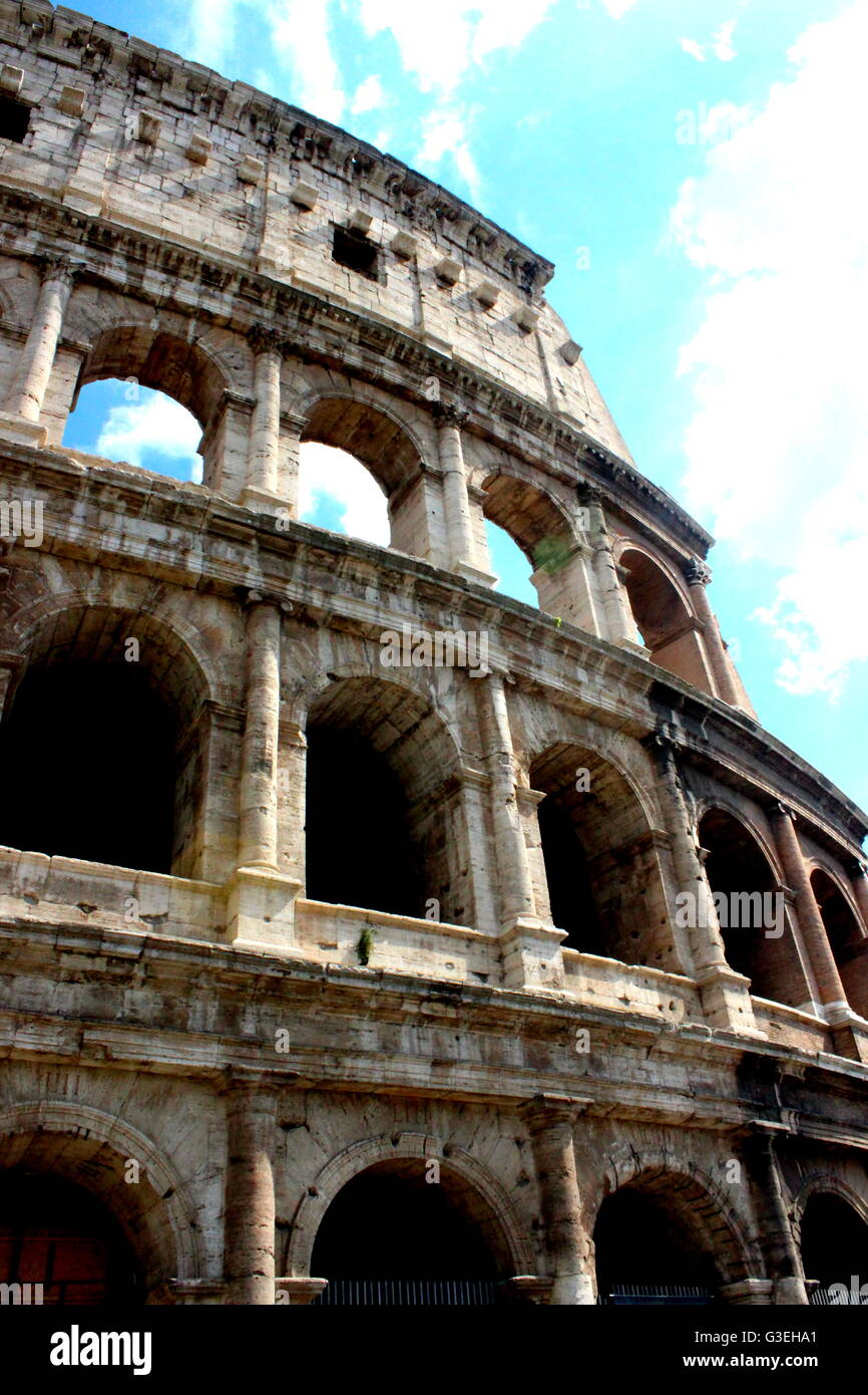 Colosseum in Rome in daylight with blue sky [Color] Stock Photo - Alamy