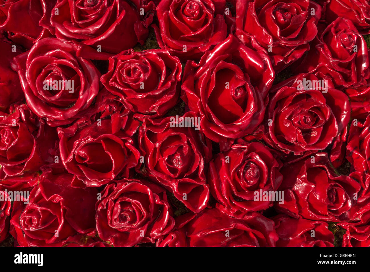 Red roses made of wax Stock Photo - Alamy