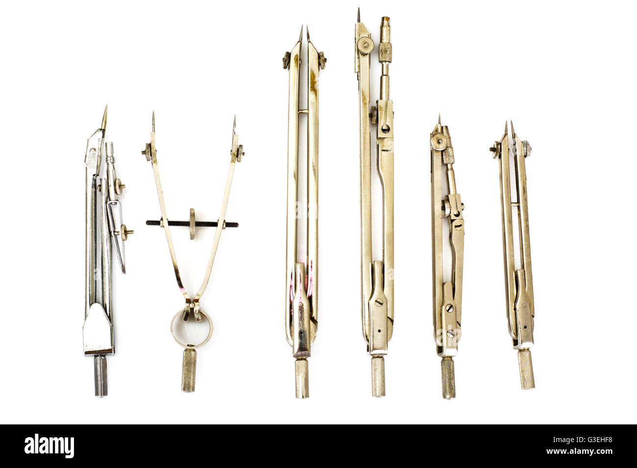 Pair of Compasses and Other Drawing Instruments Stock Photo - Alamy