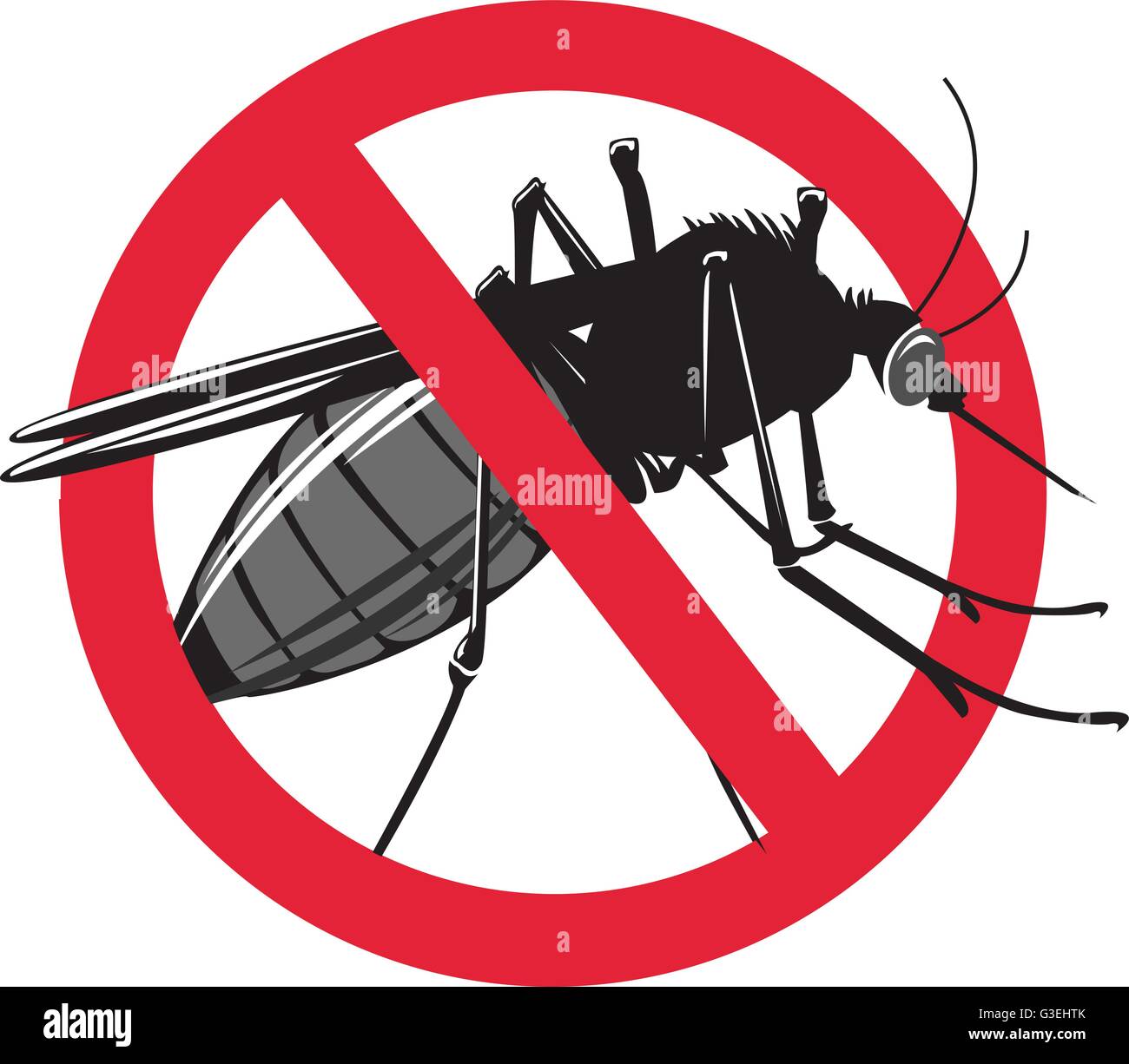 No mosquito sign isolated on white background Stock Vector Image & Art ...