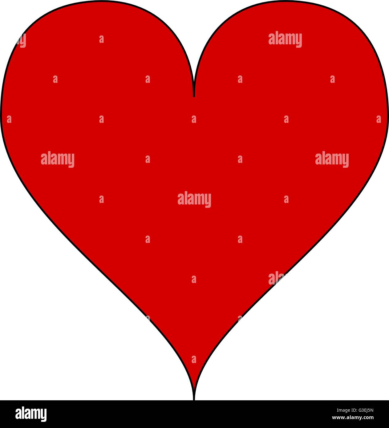 Simple red heart isolated over a white background, vector Stock Vector ...