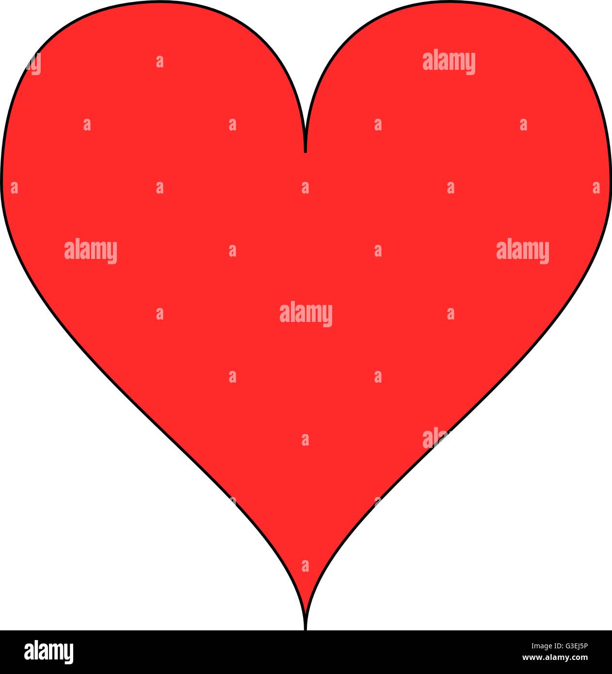 Simple red heart isolated over a white background, vector Stock Vector ...