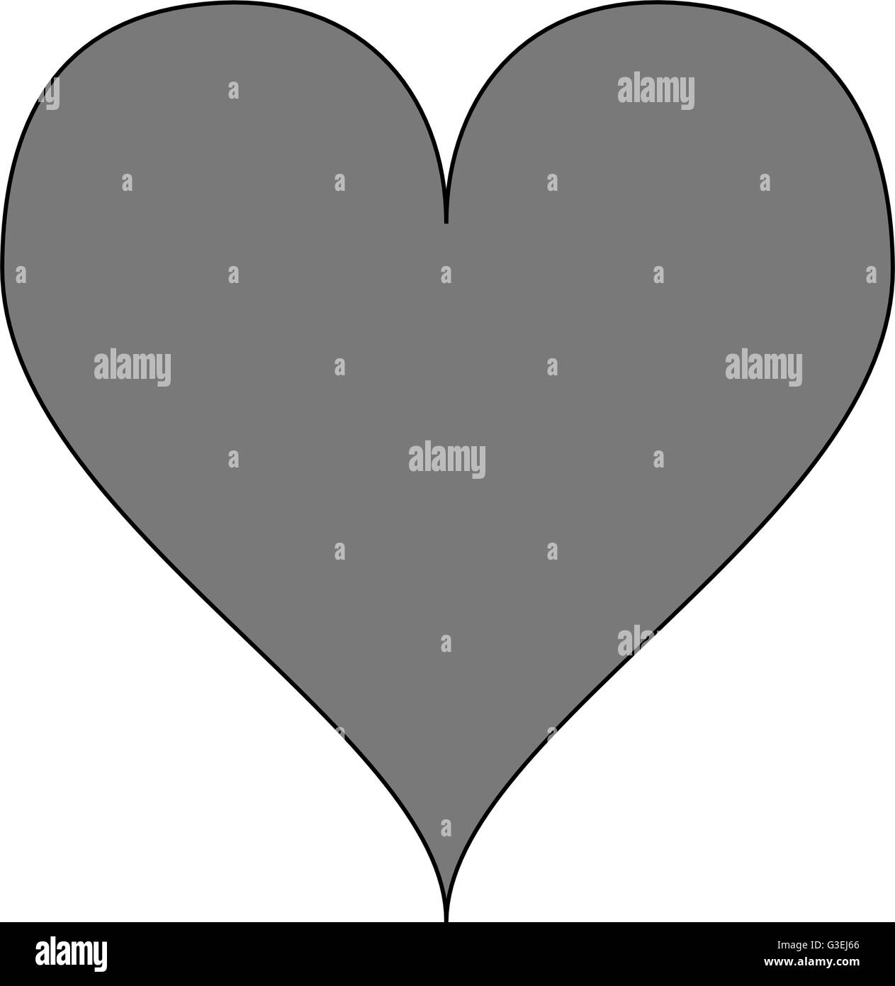 Simple dark-gray heart, isolated over a white background. Vector Stock ...