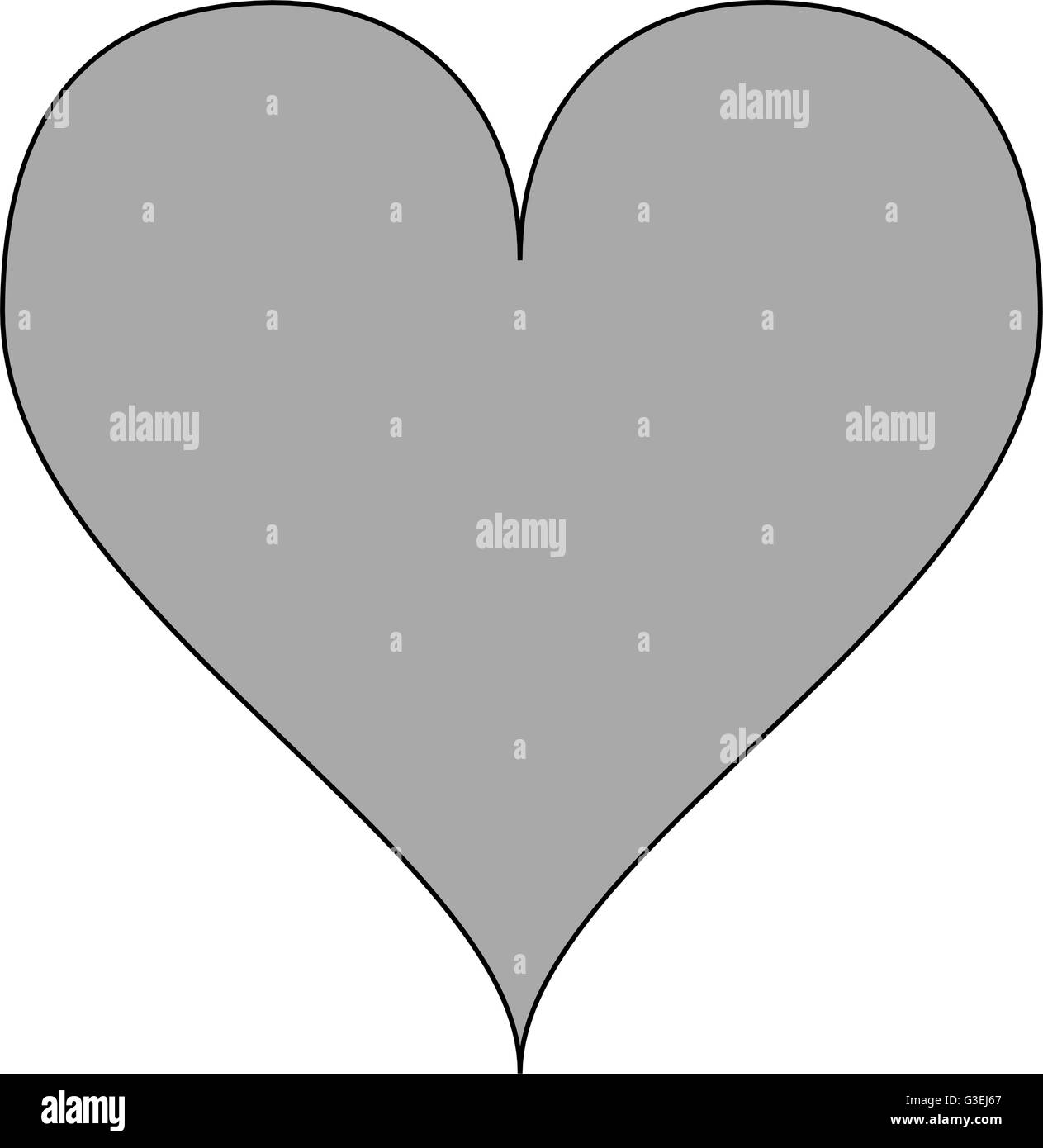 Simple gray heart, isolated over a white background. Vector Stock ...