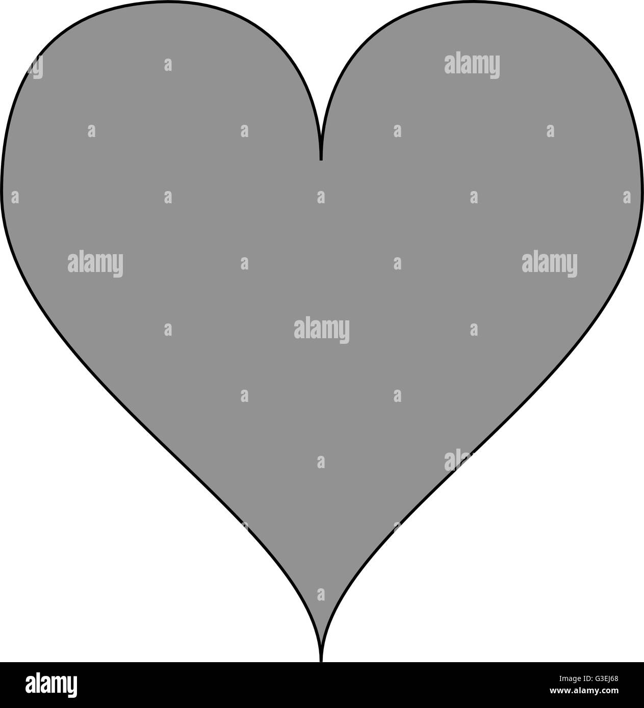 Simple dark-gray heart, isolated over a white background. Vector Stock ...