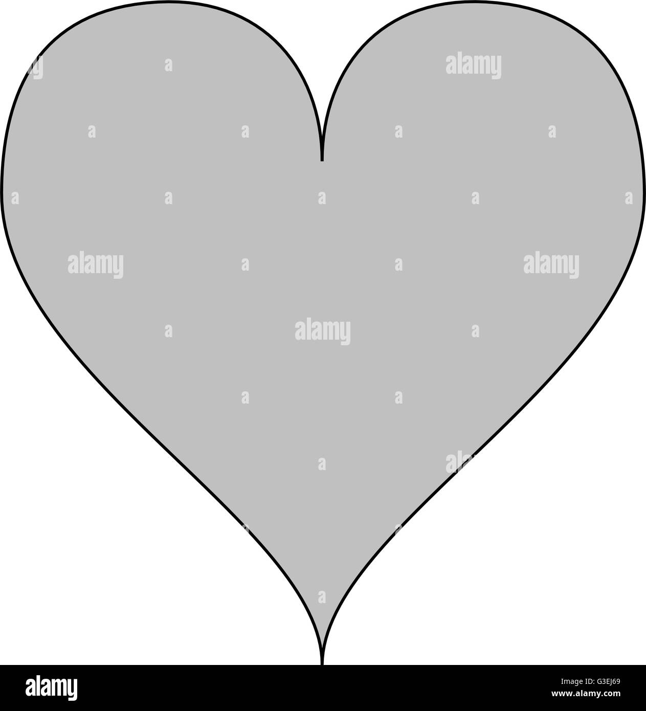 Simple gray heart, isolated over a white background. Vector Stock ...