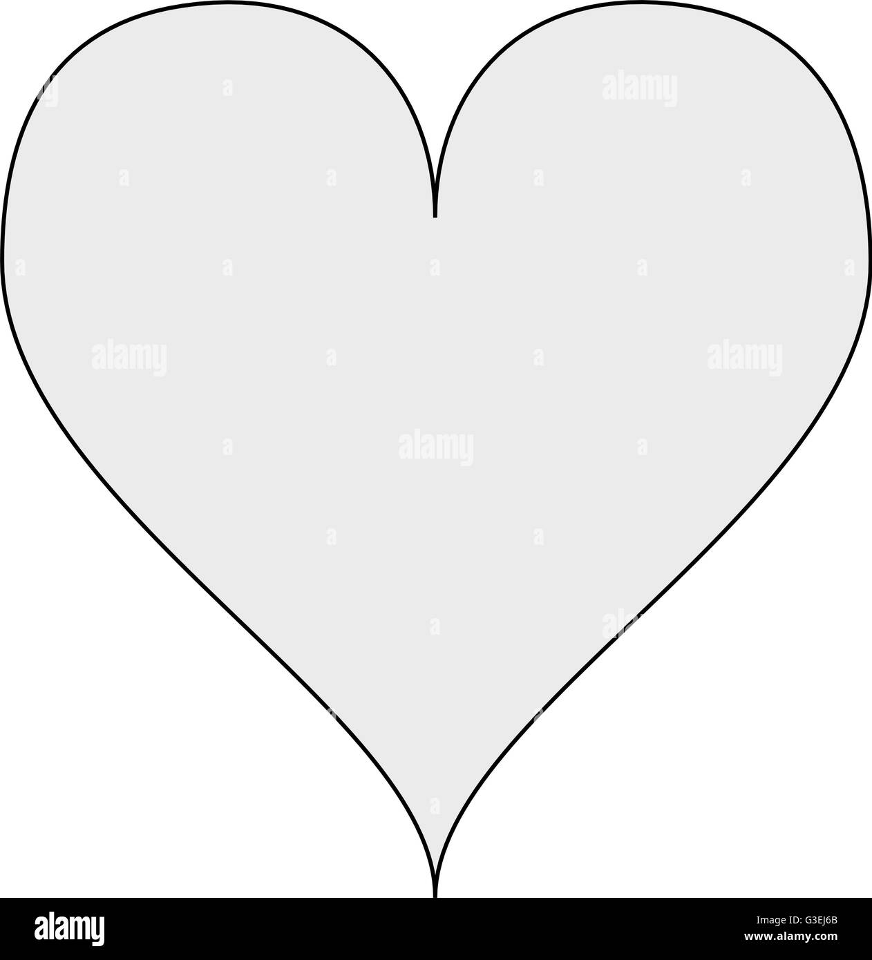 Simple light-gray heart, isolated over a white background. Vector Stock ...
