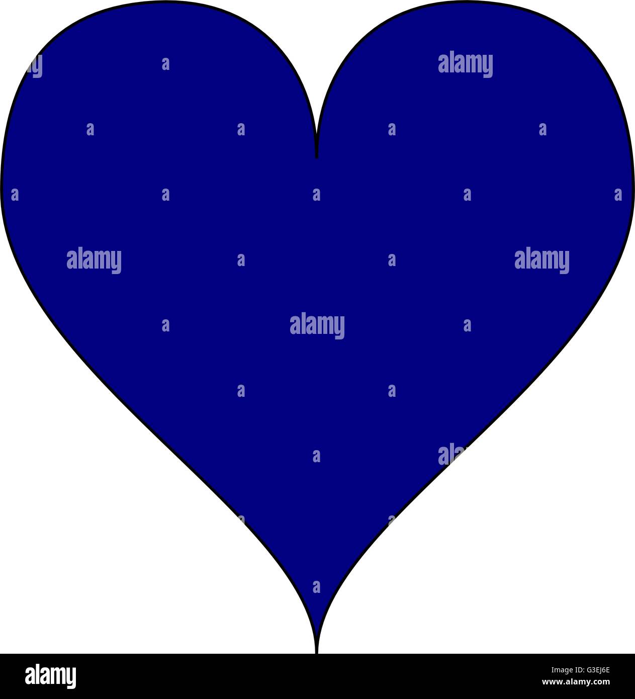 Simple navy-blue heart, isolated over a white background. Vector Stock ...