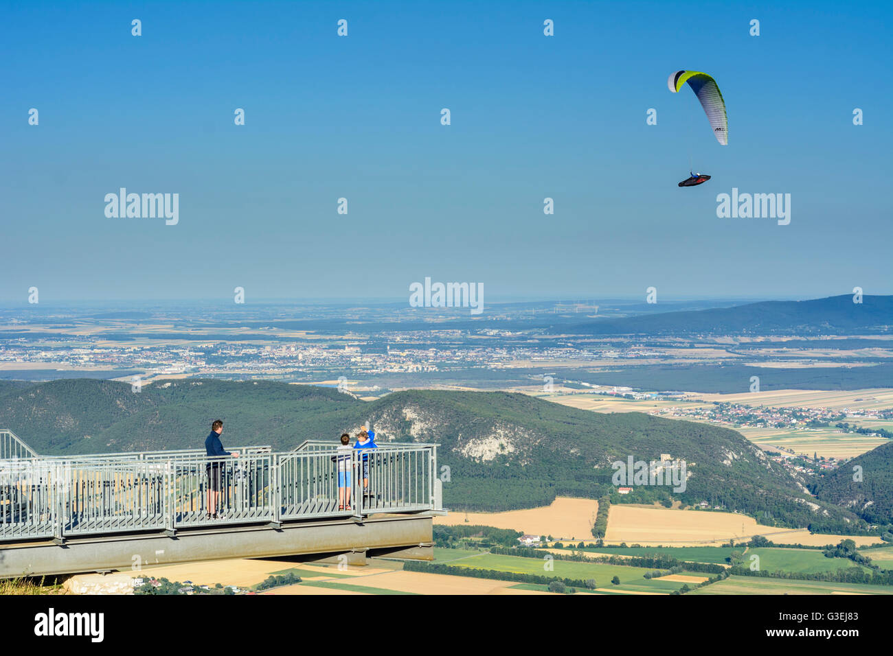 viewing platform "Skywalk", paraglider, Austria, Niederösterreich ...