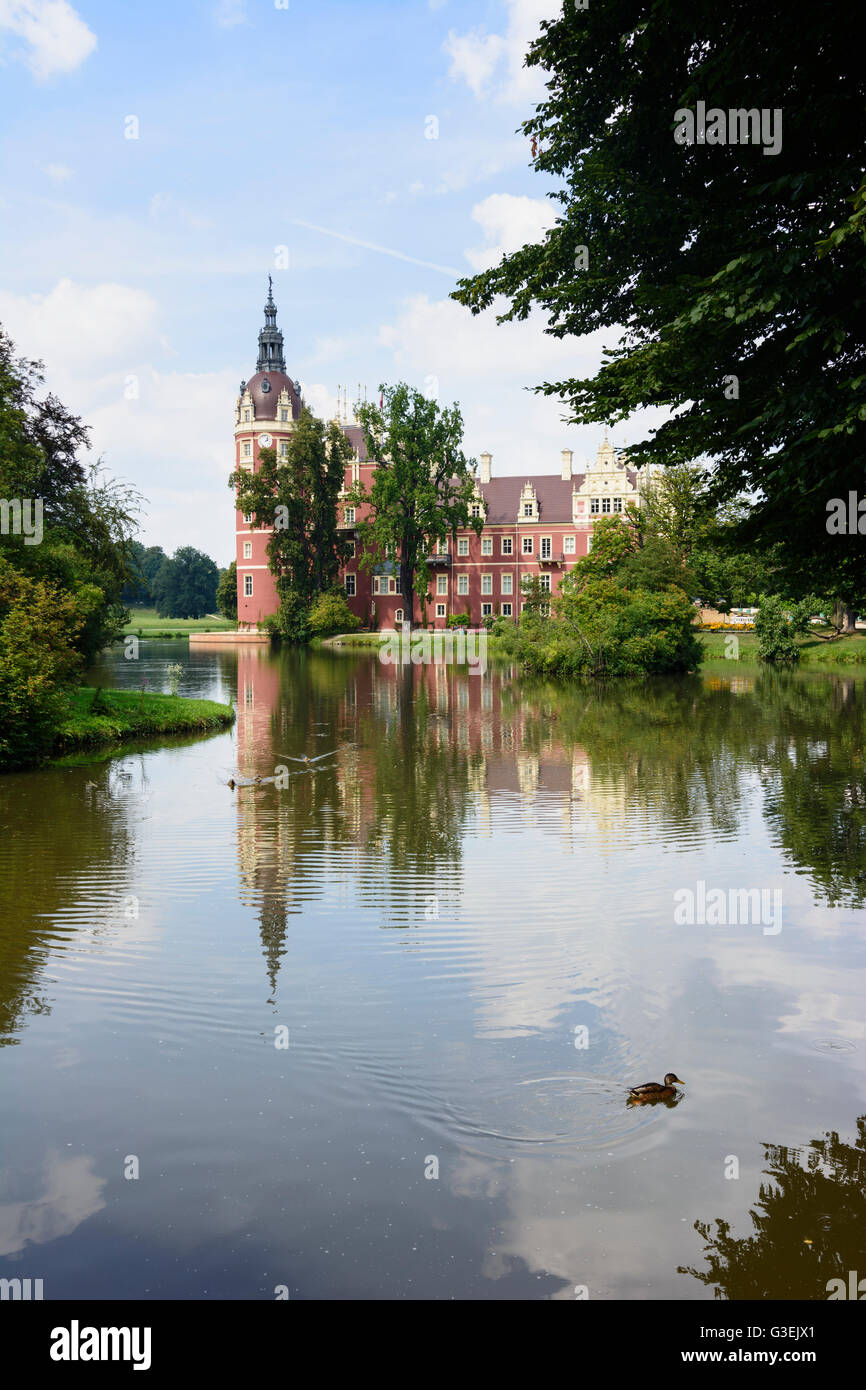 Muskau Park: New Palace, Germany, Sachsen, Saxony, , Bad Muskau Stock ...