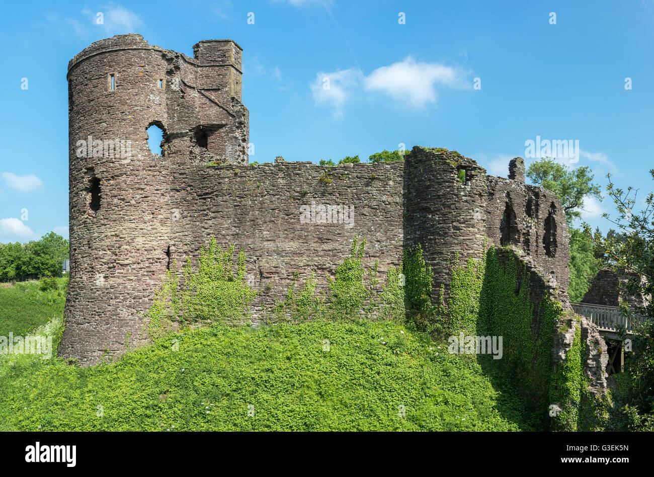 The picturesque ruins of a small castle on a bright summer day Stock ...