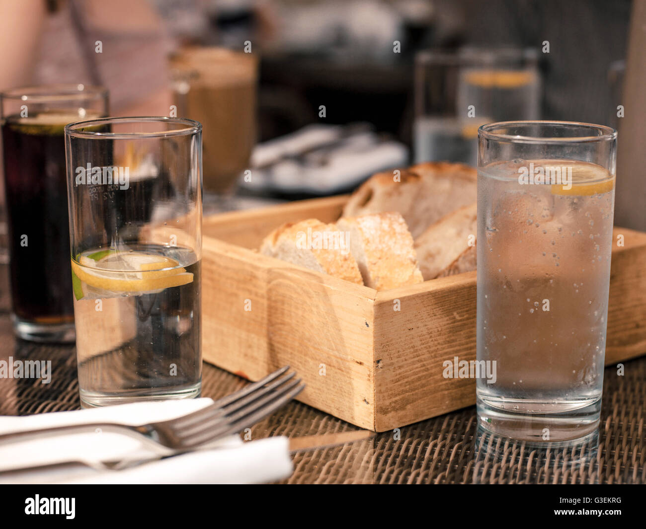 Glass water slices bread hi-res stock photography and images - Alamy