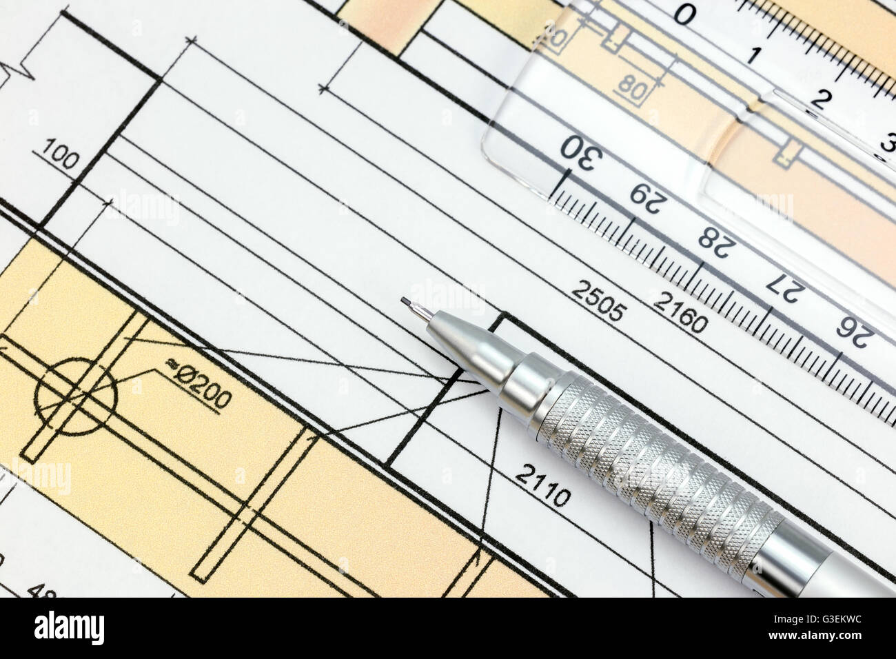 Blueprint scale pencil hi-res stock photography and images - Alamy