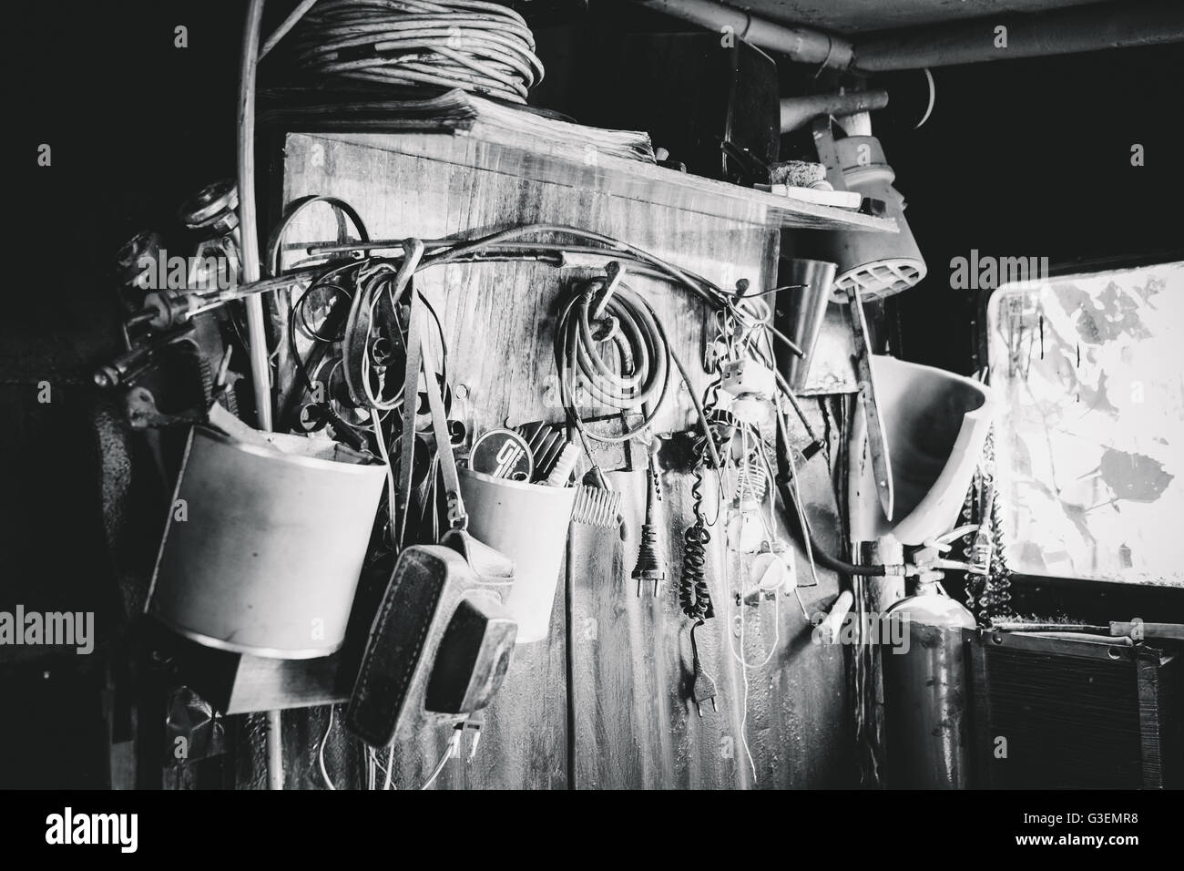 Assorted vintage items Stock Photo - Alamy