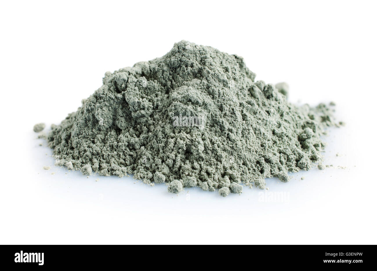 Pile of blue cosmetic clay isolated on white background Stock Photo - Alamy