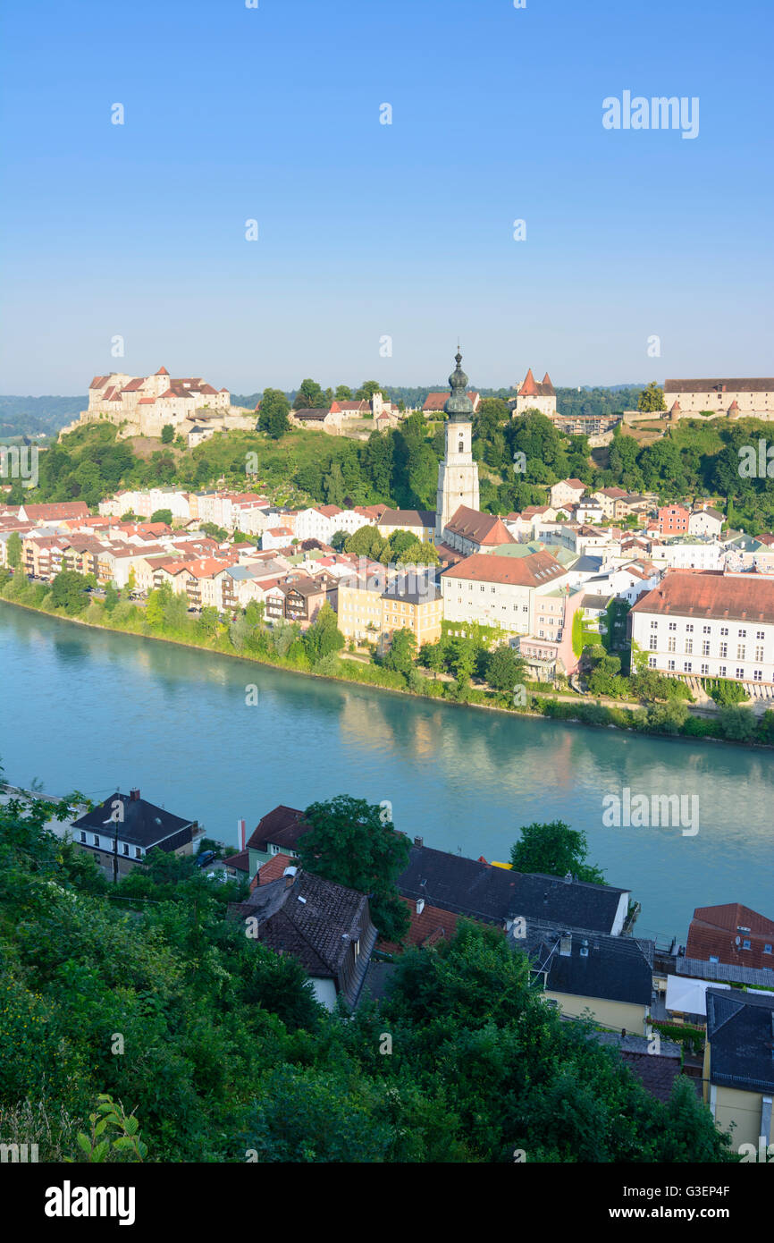 Old City on the Salzach and castle, Germany, Bayern, Bavaria ...