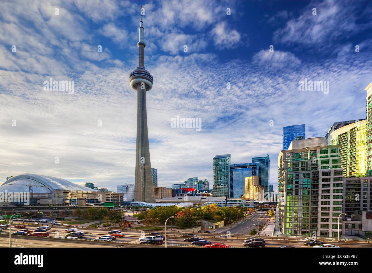 The Toronto city center with expressway in foreground Stock Photo - Alamy