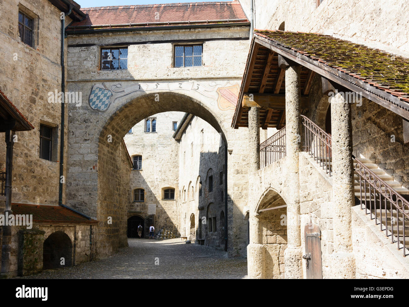 Castle : courtyard of the main castle, Germany, Bayern, Bavaria ...