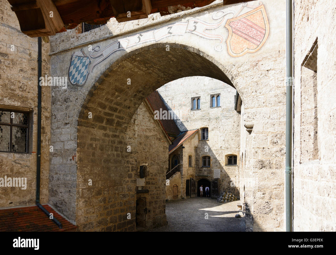 Castle : courtyard of the main castle, Germany, Bayern, Bavaria ...