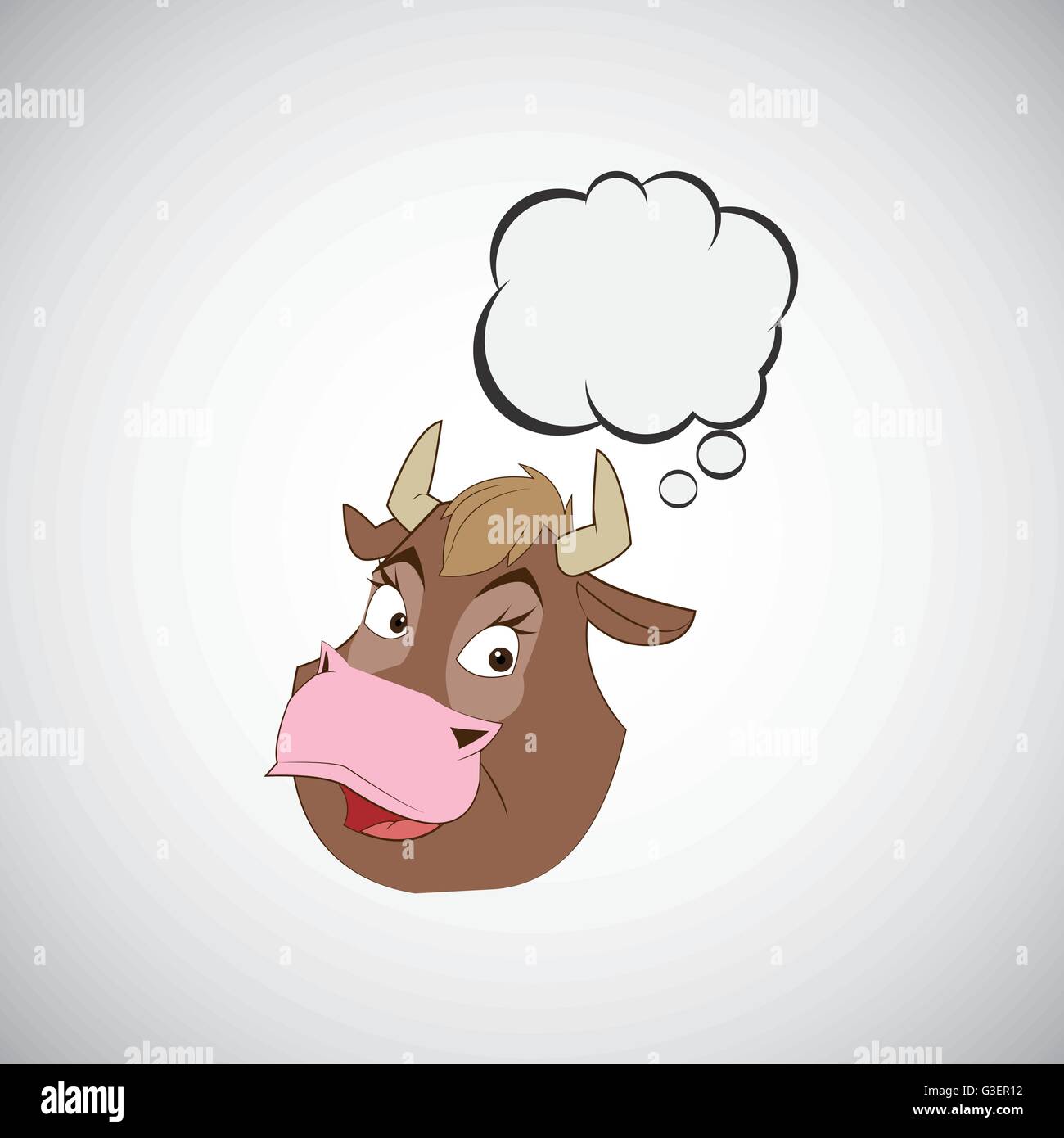 Animal design. cow icon. Isolated illustration, white background Stock ...