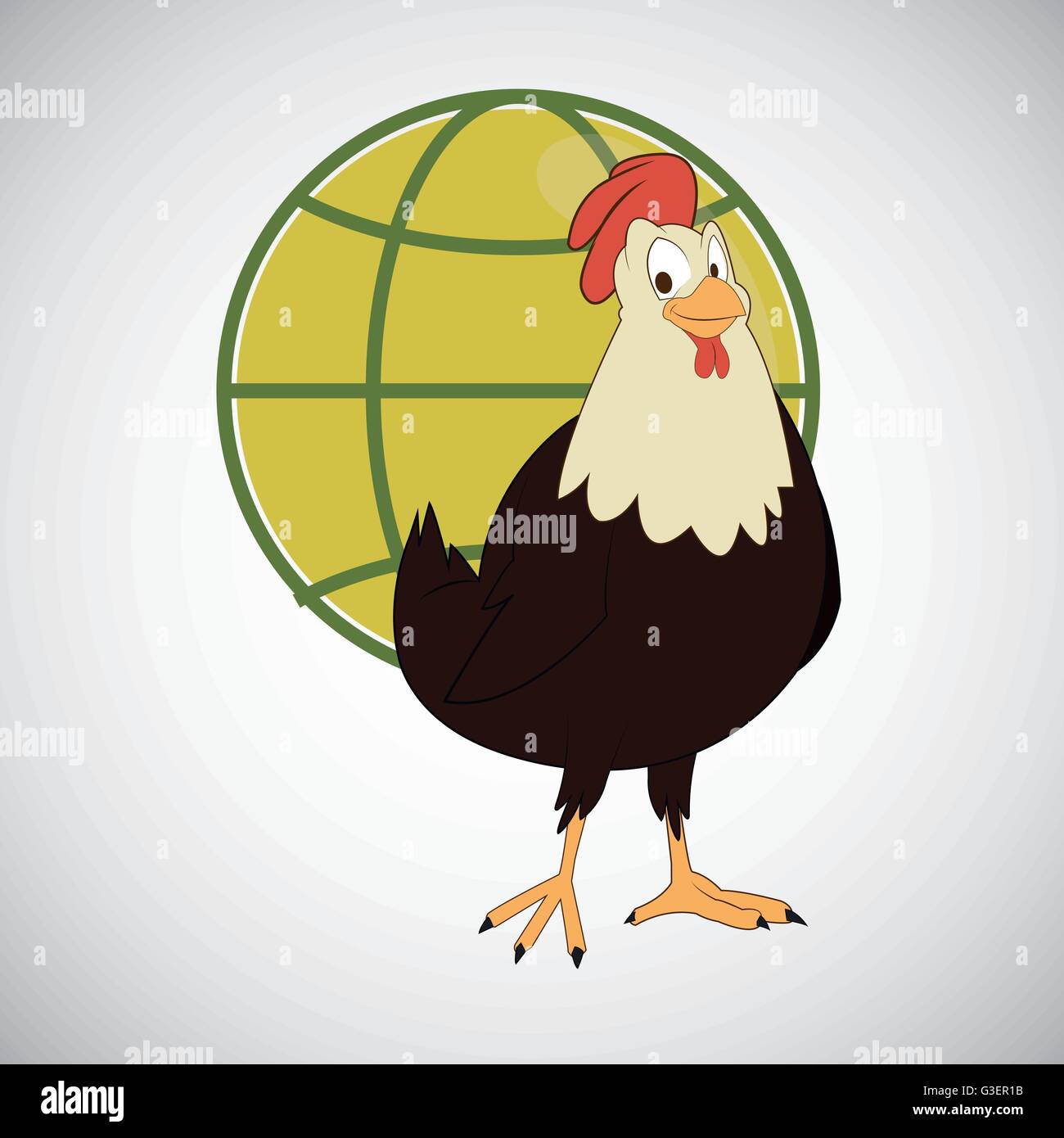 Animal design. rooster icon. Isolated illustration, white backgr Stock ...