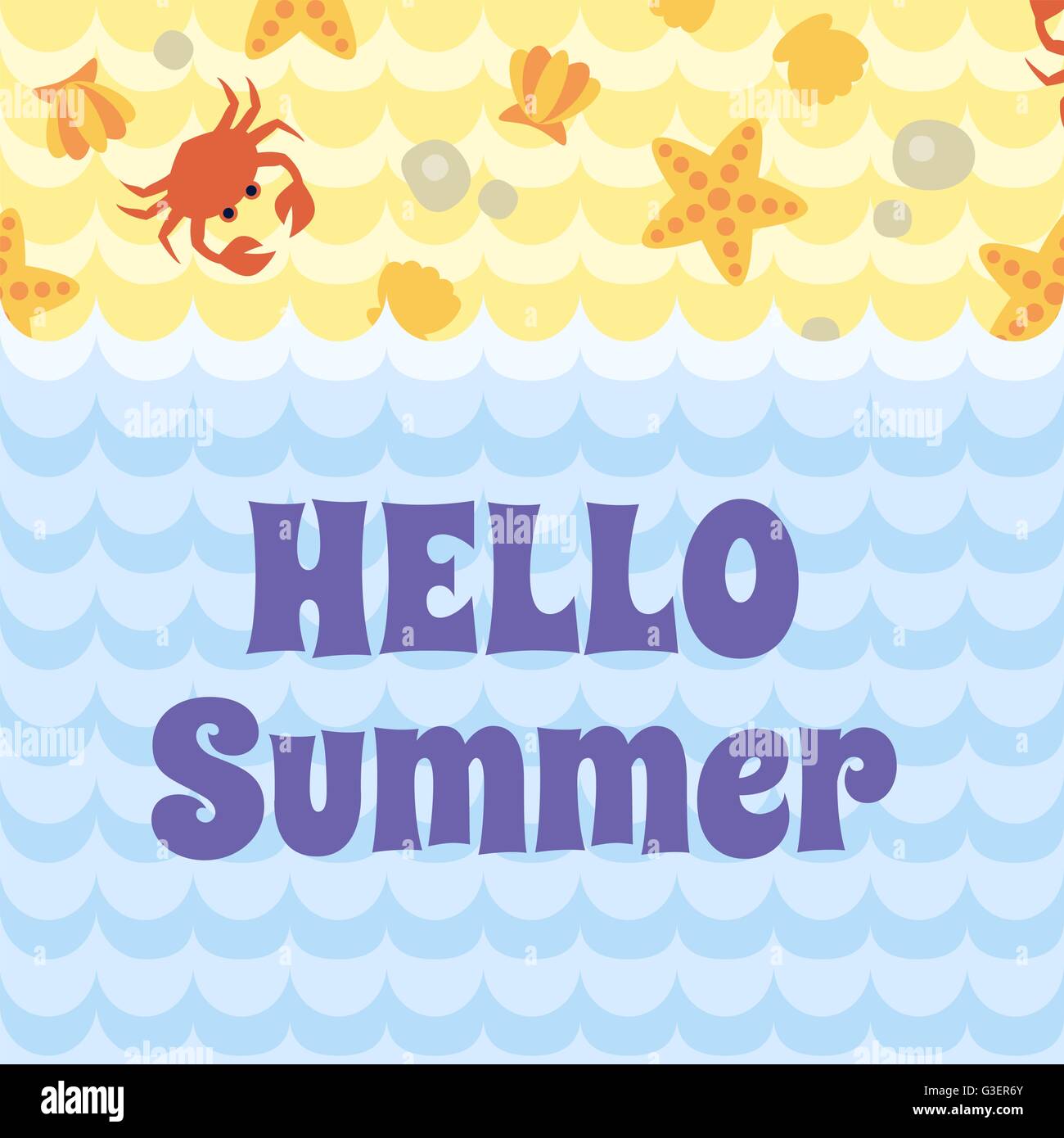 Hello Summer card Stock Vector Image & Art - Alamy