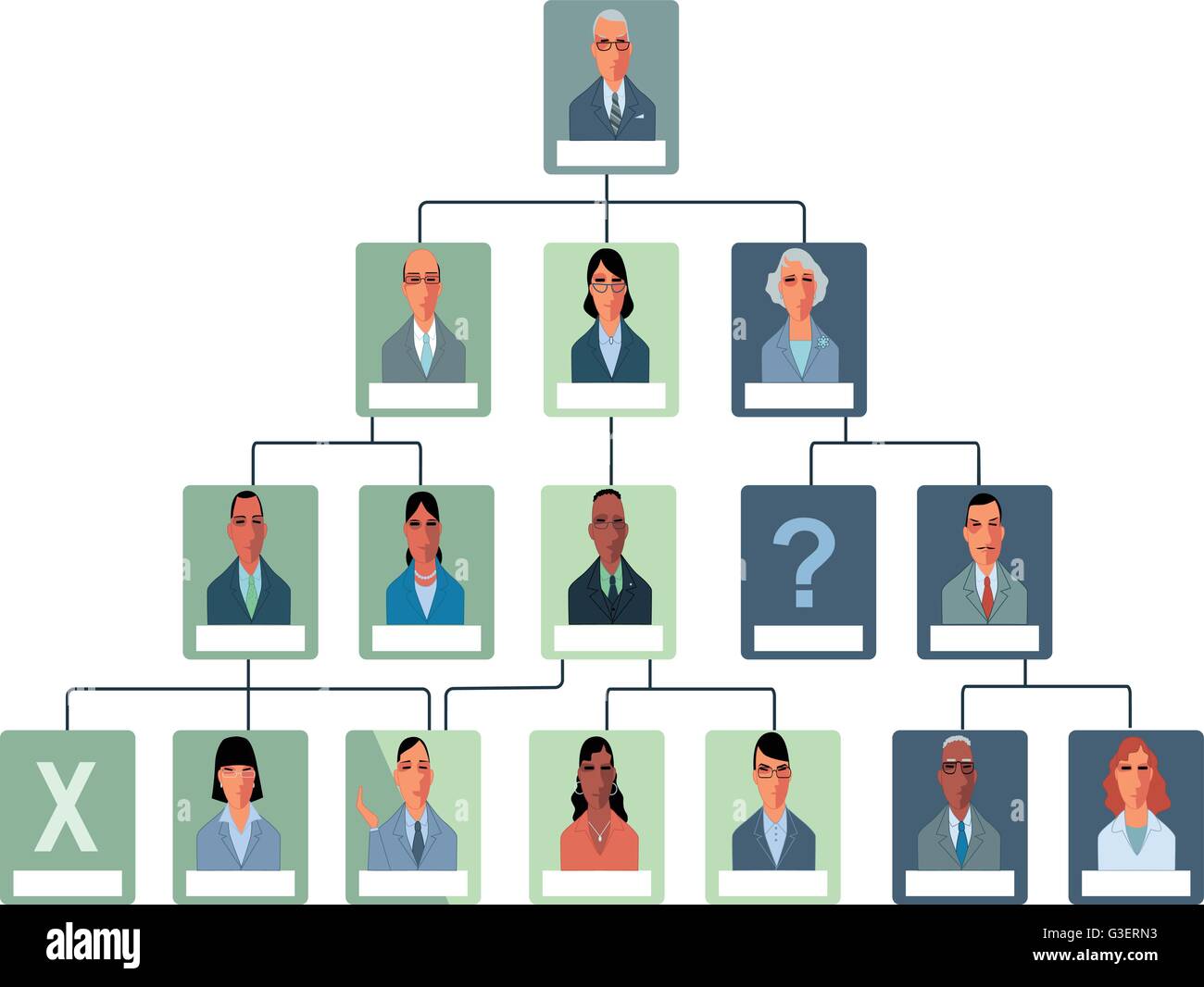 Organization Structure Chart, vector illustration Stock Vector Image ...