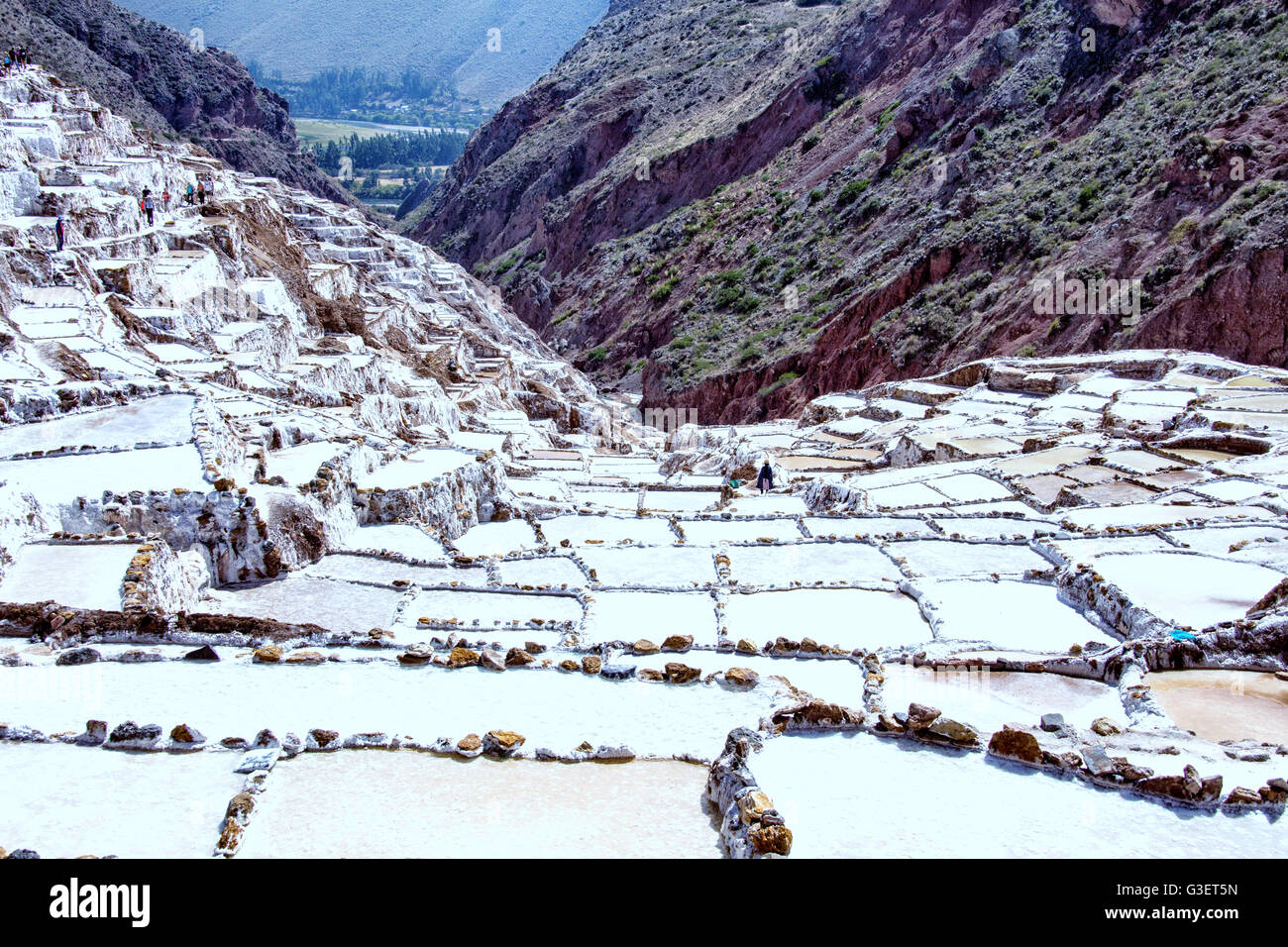 Photo taken in Maras Moroy salt mine in Peru Stock Photo - Alamy
