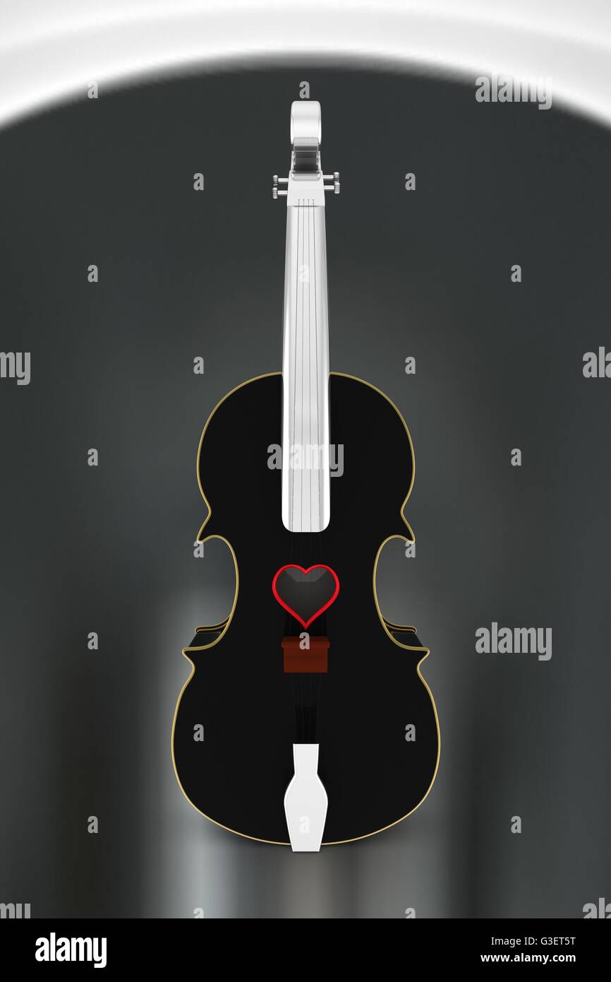 3D illustration of a Violin, musical instrument style for Valentine's ...