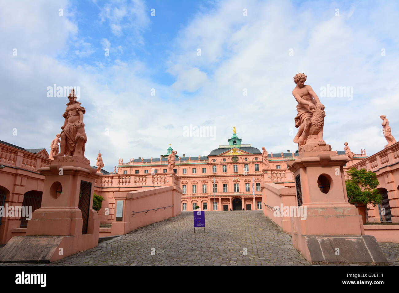Rastatt Palace, patio, Germany, Baden-Württemberg, Schwarzwald, Black ...