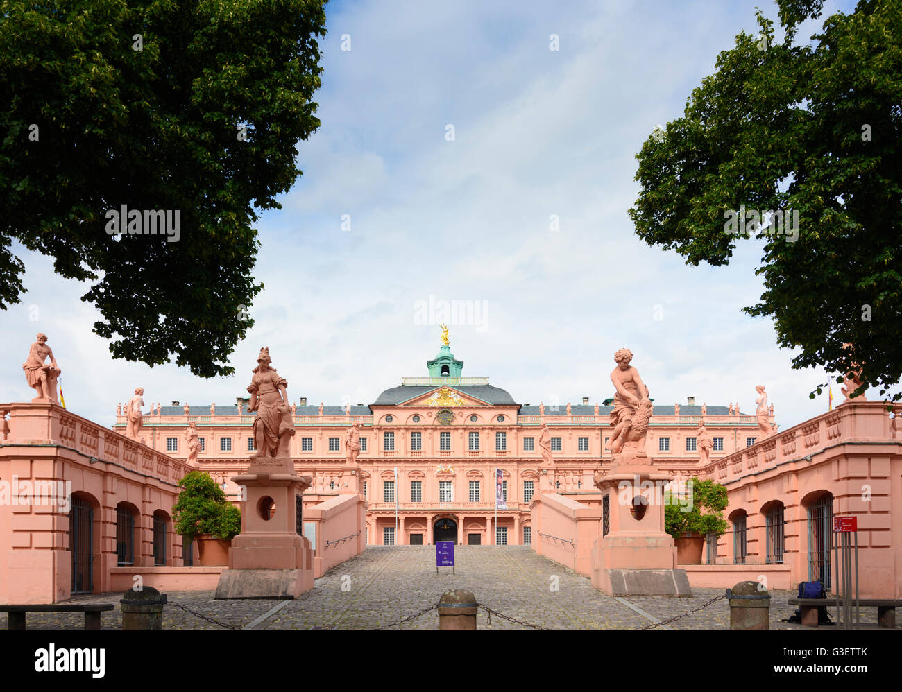 Rastatt Palace, patio, Germany, Baden-Württemberg, Schwarzwald, Black ...