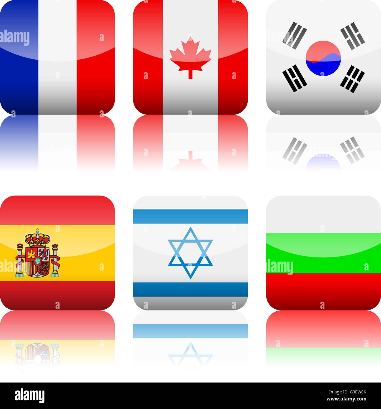 Square national flag set on a white background. Vector illustration ...