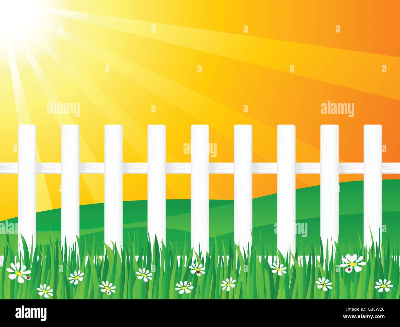 Beautiful rural landscape view. Vector illustration Stock Vector Image ...