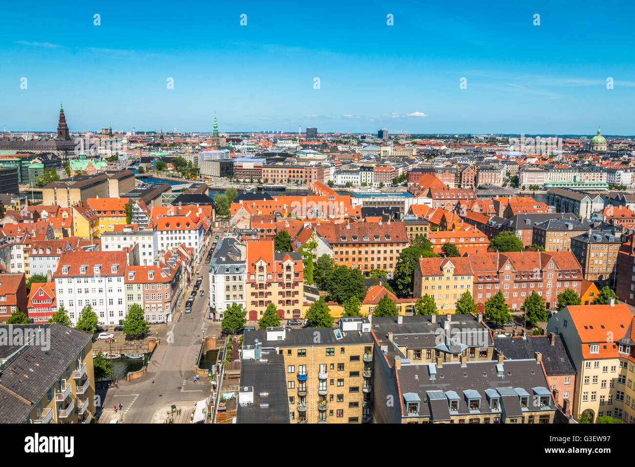Panoramic view of Copenhagen in Denmark Stock Photo - Alamy