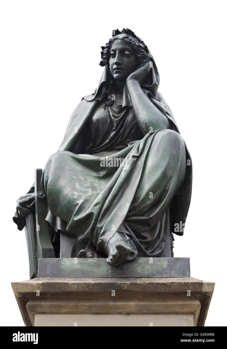 figure of the Gutenberg monument on the ross market in Frankfurt ...