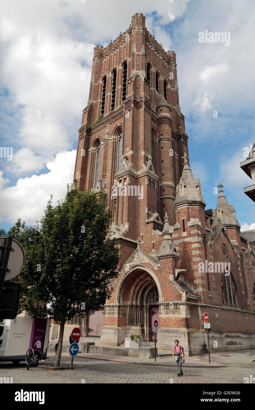 The tower of Eglise Saint-Vaast (Saint-Vaast church in Bethune, Hauts ...