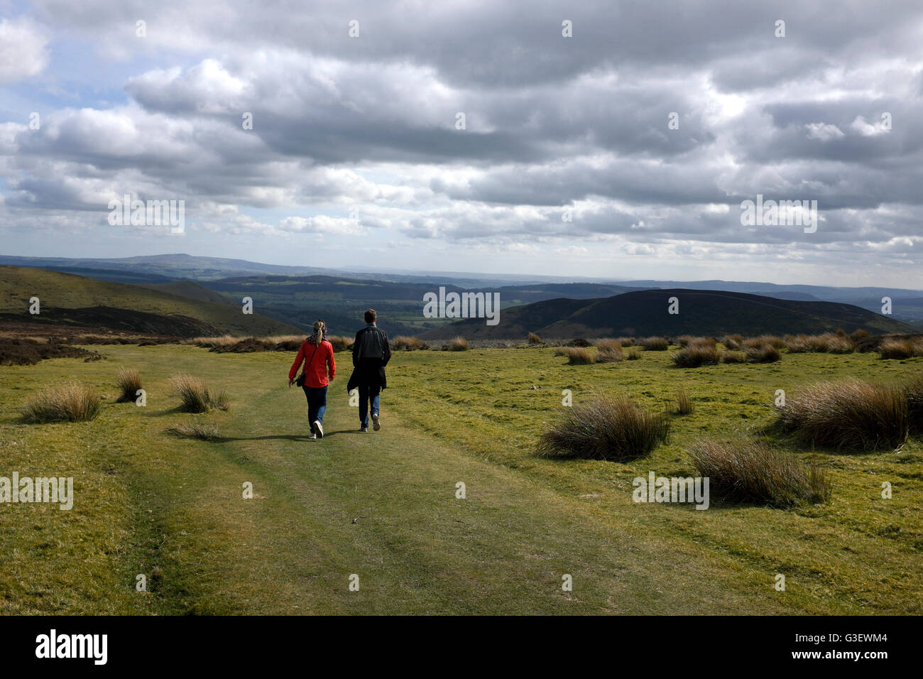 Hikers on the Long Mynd, Shropshire, England, UK Stock Photo - Alamy