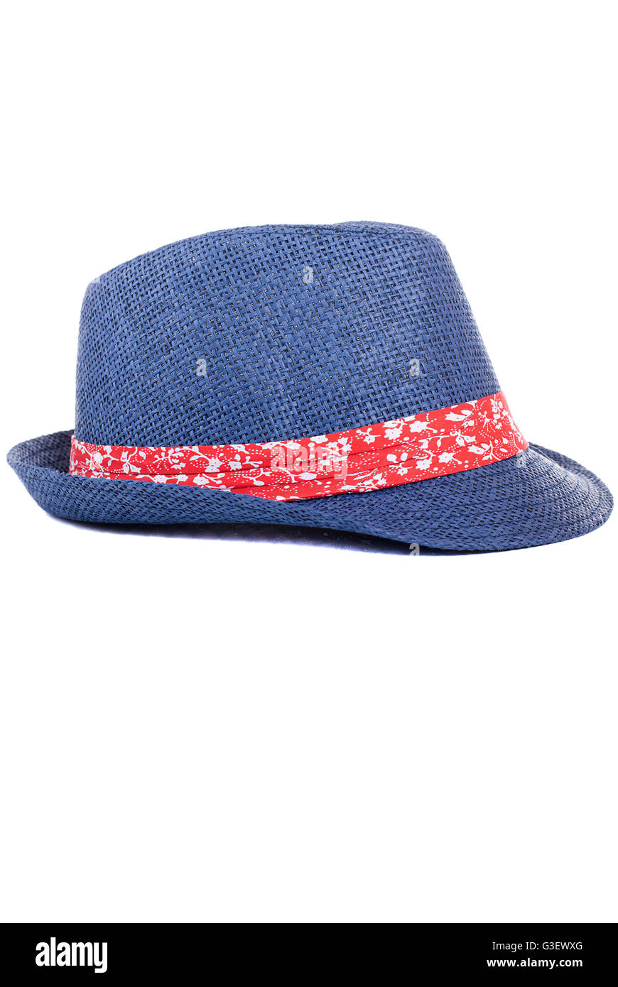 Pretty straw hat isolated on white background Stock Photo - Alamy