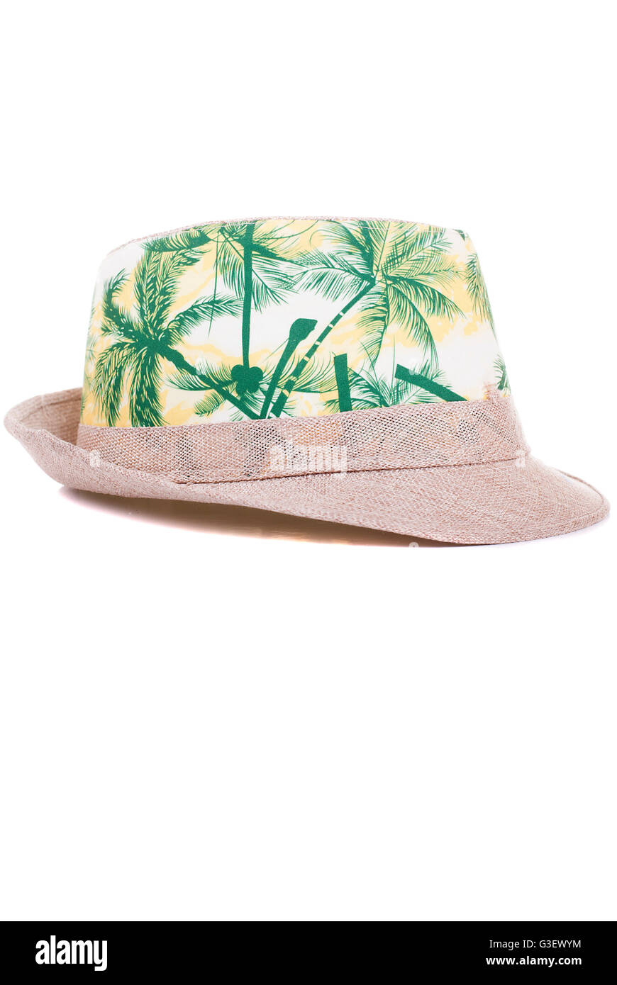 Pretty straw hat isolated on white background Stock Photo - Alamy