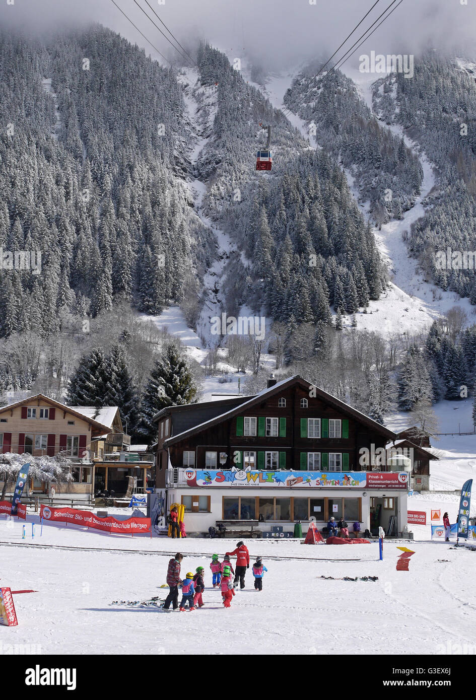 Wengen winter village hi-res stock photography and images - Alamy