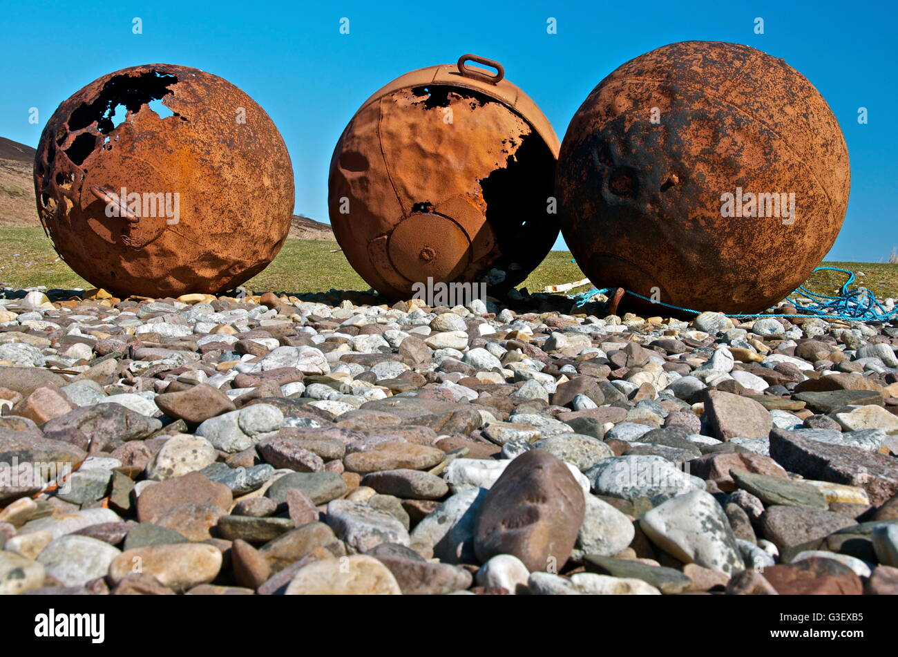 Rusty buoys. West coast of Scotland Stock Photo - Alamy