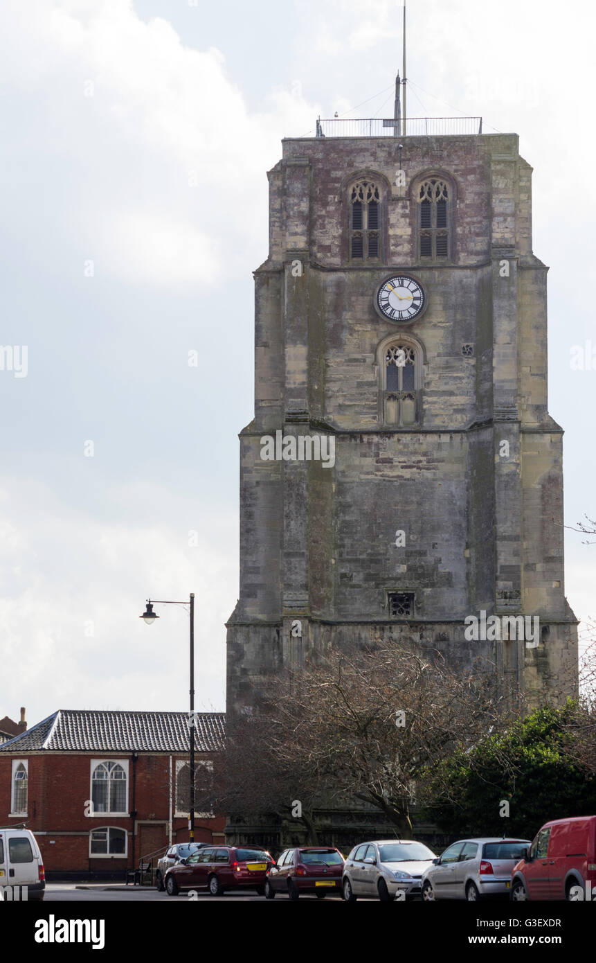 The tower of St Michael's church, Beccles, from the road Stock Photo ...