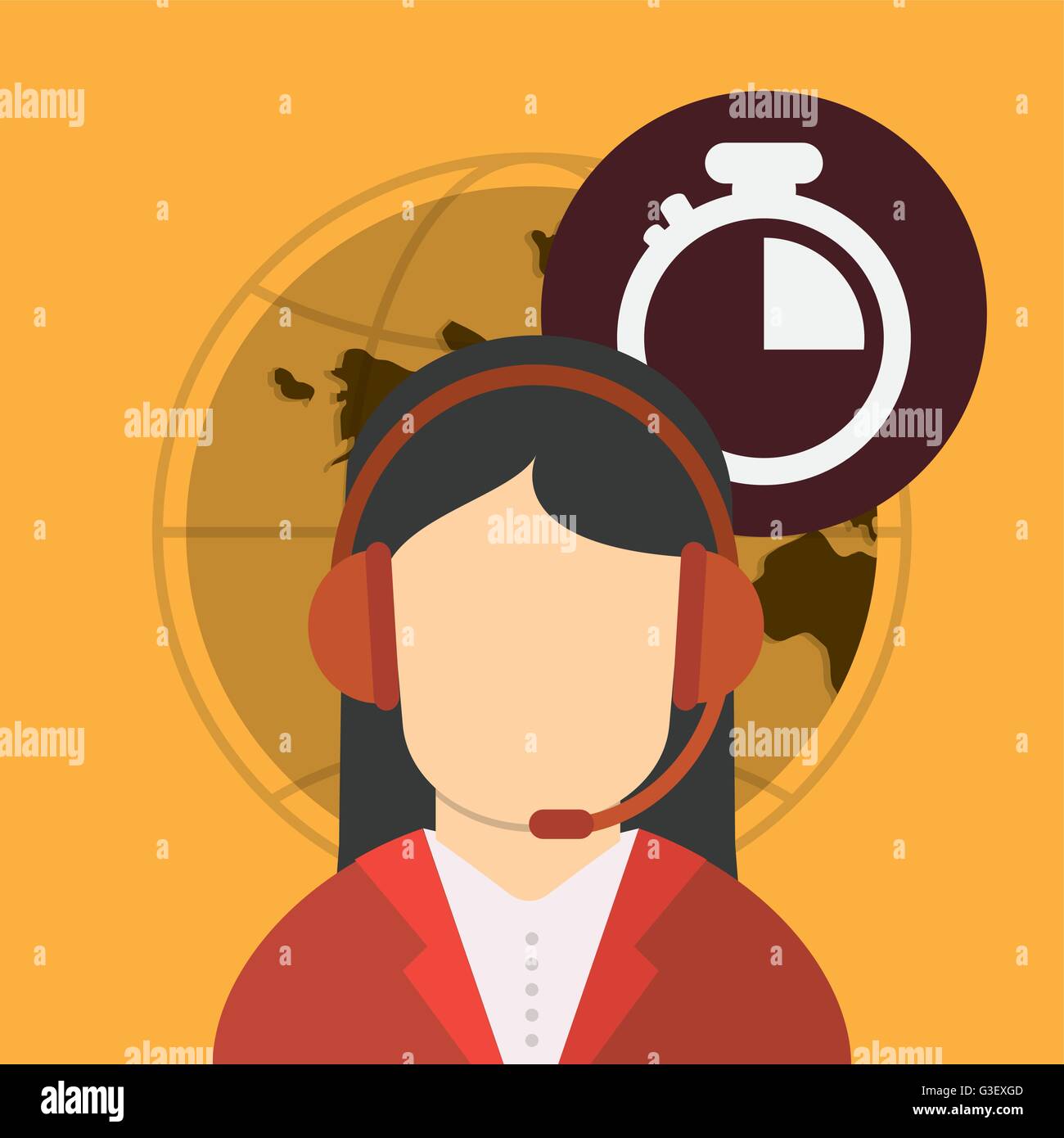 Call center design. Global communication. Flat illustration Stock ...