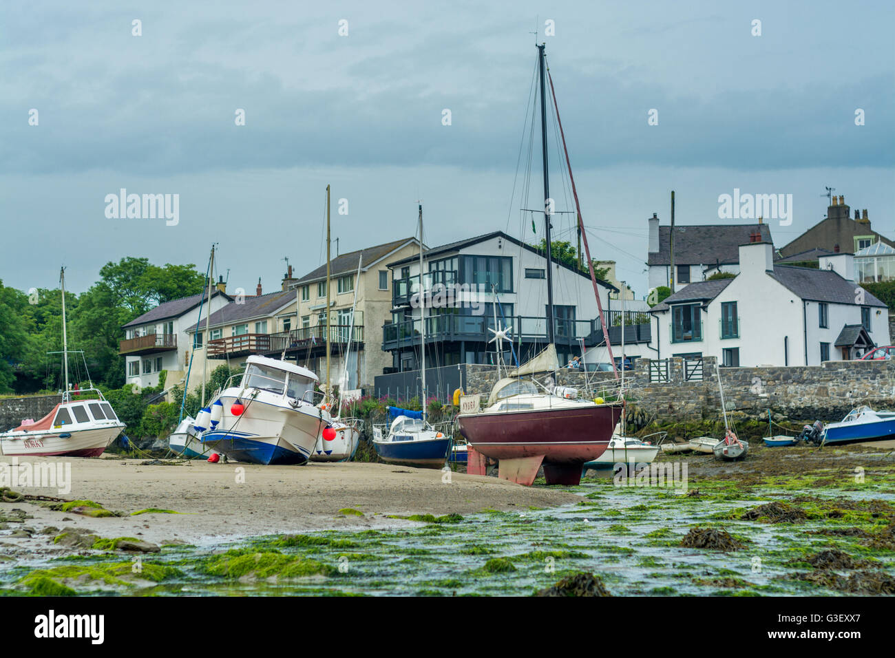 Boats in the Harbour at Cemaes Bay, Anglesey Stock Photo - Alamy