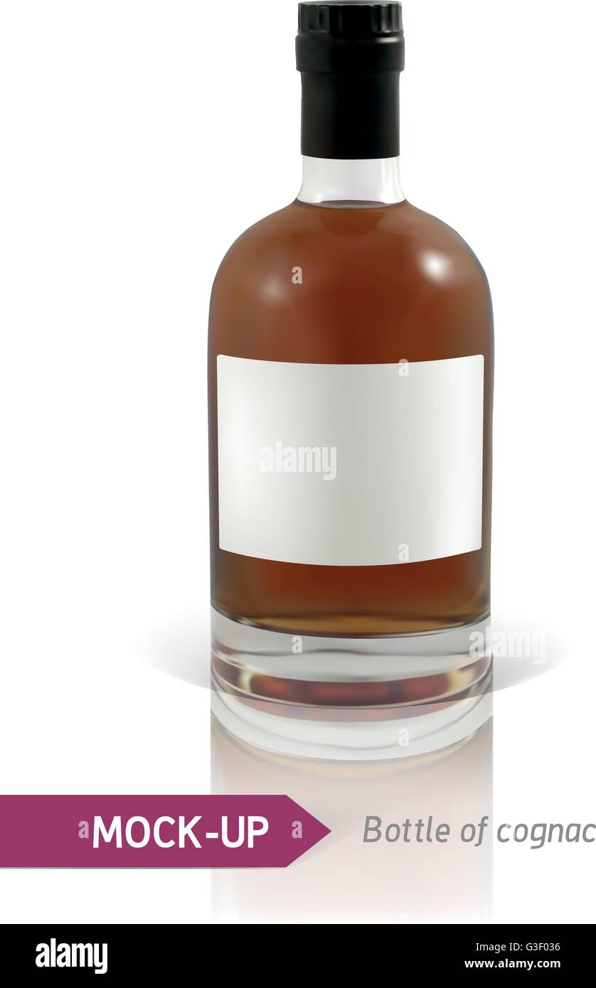 Bottle glass whiskey cognac on Stock Vector Images - Alamy