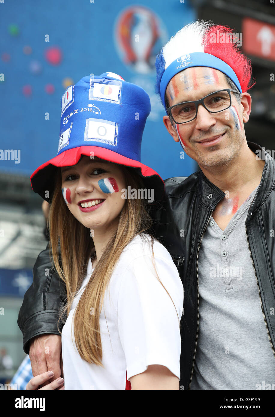 France fans show their support outside the ground before the UEFA Euro ...