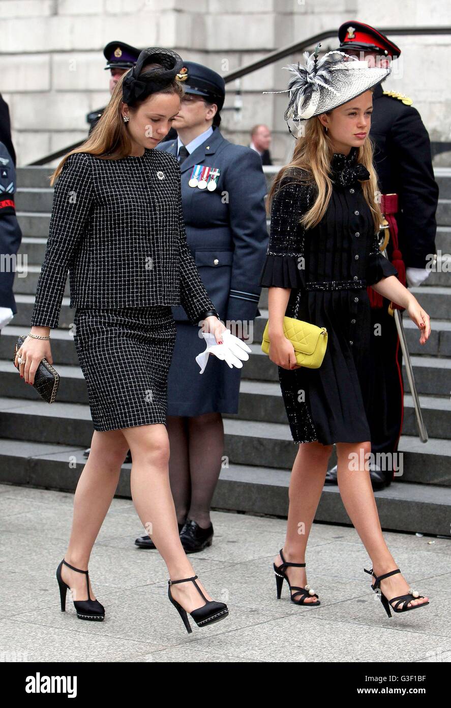 The Duke of Kent's daughters, Marina (left) and Amelia Windsor, arrive ...