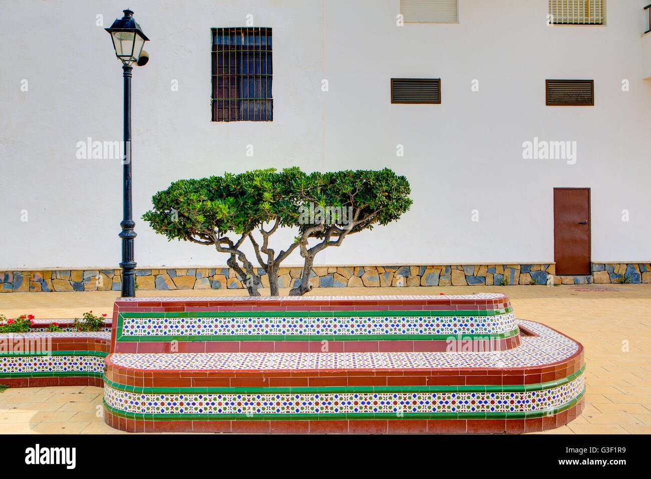 Front door, house wall, architecture, Rota, Costa de la Luz, Andalusia ...